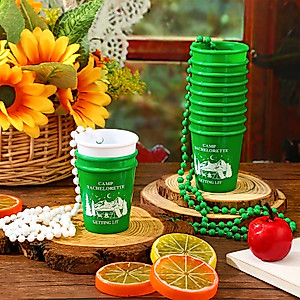 Landical 12 Pcs Camp Bachelorette Party Shot Glasses Necklaces on Beaded Hitched Getting Lit Plastic Shot Necklace Cups Bachelorette Party Bridal Party Necklaces for Decorations Wedding Favors