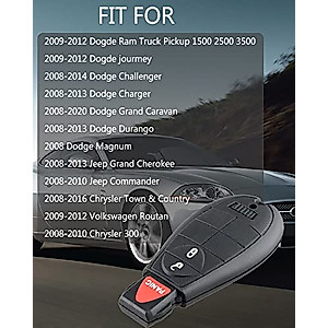 Key Fob for Dodge Charger/Challenger/Durango /Journey/RAM 1500 2500 3500,Keyless Entry Remote Replacement for Chrysler 300 2008-2010/Grand Caravan Cherokee(M3N5WY783X )