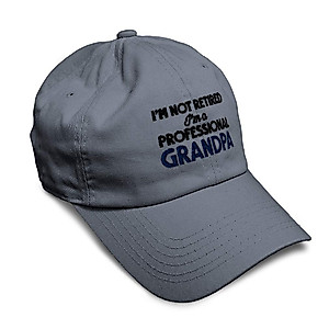 Soft Baseball Cap Retired Professional Grandpa Embroidery Grandfather Pops Funny Twill Cotton Embroidered Dad Hats for Men Dark Grey Design Only