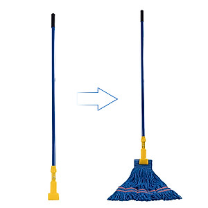 Matthew Cleaning Commercial Quick-Change Iron Mop Handle for Floor Cleaning Heavy Duty Mop Stick Replacement 60inch Jaw Clamp-Style Wet Mop Gripper Holder Handle 6 Packs