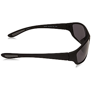 Foster Grant, mens, Backstop Wrap Polarized Sunglasses, Black/Black, 150 mm