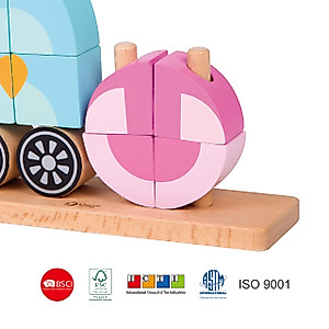 Classic World Wooden Toddler Montessori Toys Block Puzzle, Sorting and Stacking Puzzles for Babies and Toddlers, Peg Puzzle Stacker