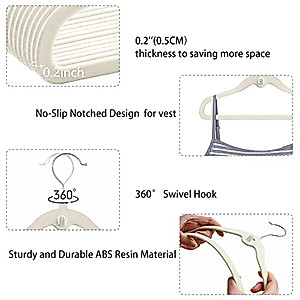 GoodtoU Velvet Baby Hangers 11 Inch Non-Slip Kids Hangers 50 Pack Baby Clothes Hangers for Closet Toddler Hangers Childrens Hangers for Kid Beige