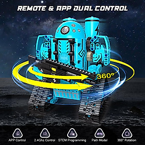 HOGOKIDS 5 in 1 RC Robot Building Set - APP & Remote Control Rechargeable Building Toys | Educational STEM Project for Kids Kit Gift for Boys Girls Age 6-12+ Year Old (444 PCs)