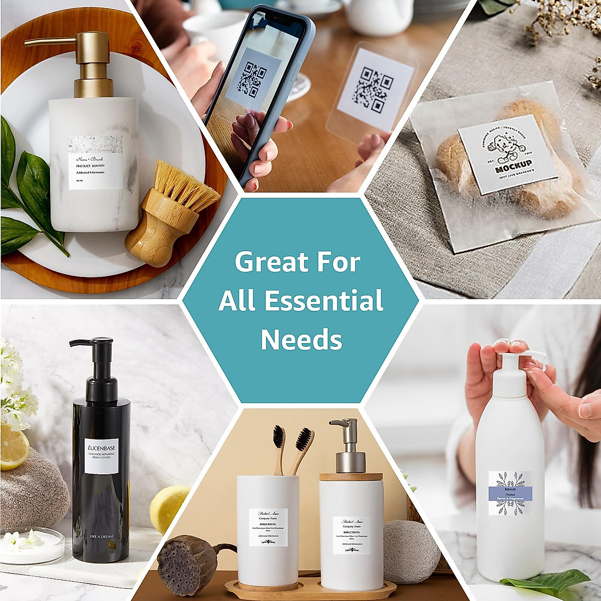 MaxGear 2" x 2" Square Labels, for Inkjet or Laser Printer, Matte White Printable Sticker Labels Sheets, Strong Adhesive, Dries Quickly, Holds Ink Well, 360 Labels