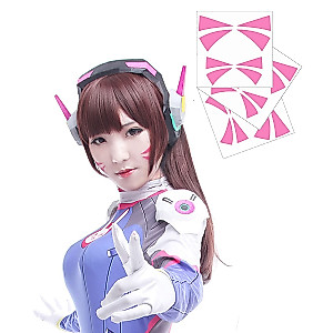 OW DVa Cosplay Face Temporary Tattoos - 2 Sizes - 3 Sets - MADE IN USA