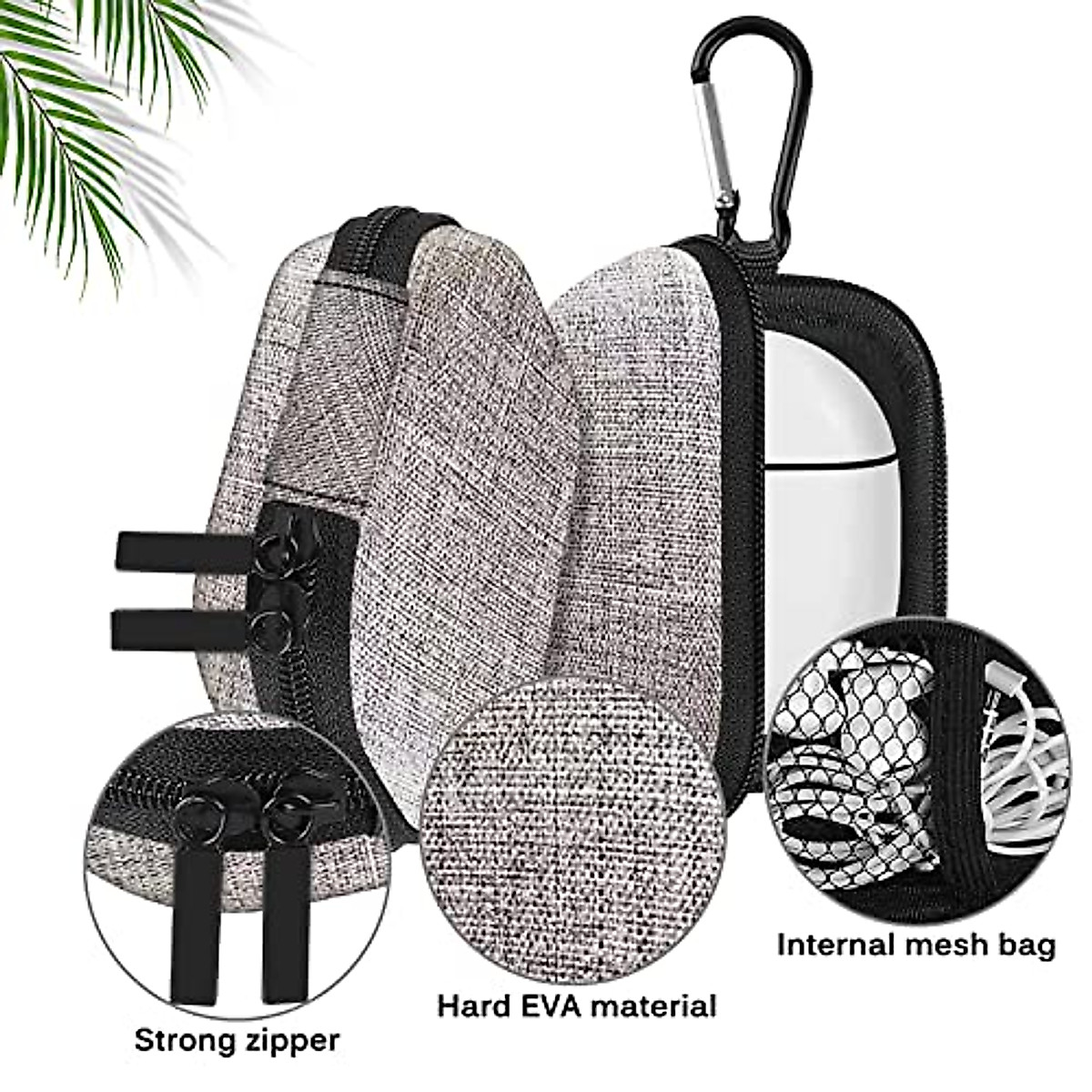 Compatible for Google Pixel Buds Pro 2022 Case, [Portable] [Keychain] [Storage Bag] Hard Case for Google Pixel Buds Pro/Pixel Buds A-Series/Pixel Buds 2 Case (Grey)