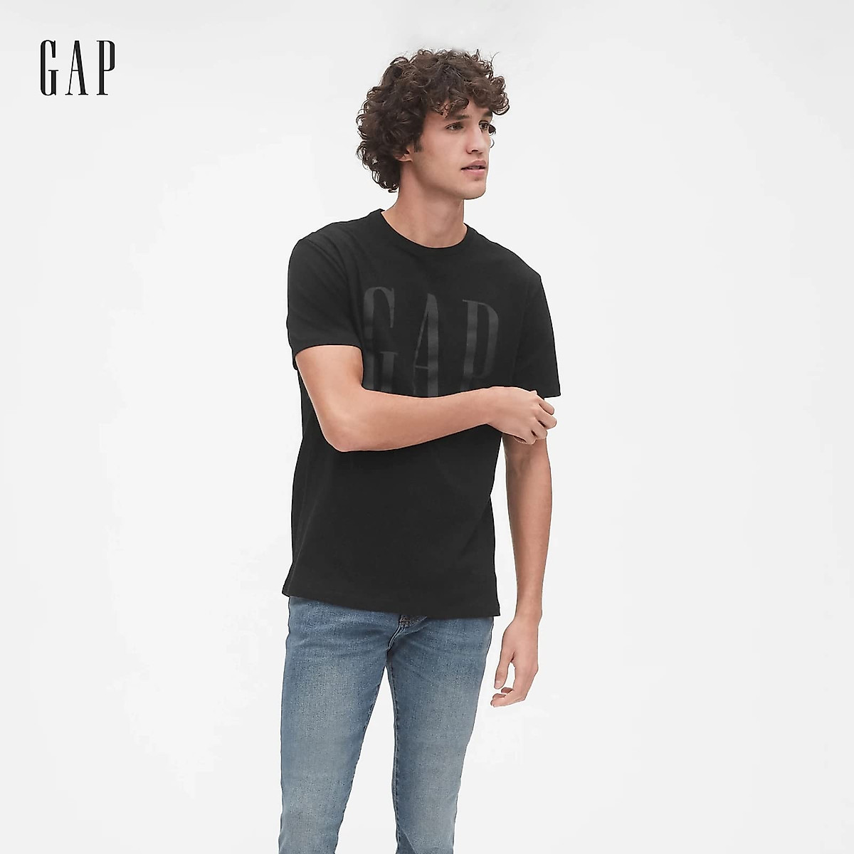 GAP Boys Logo T-Shirt, True Black, Medium US