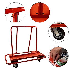 Hymula Heavy Duty Drywall Cart Sheet Cart 3000 lbs Load with 4 Swivel Wheels for Handling Wall Panel, Sheetrock, Wood Panel, Rolling Dolly for Garage, Home, Warehouse, Orange