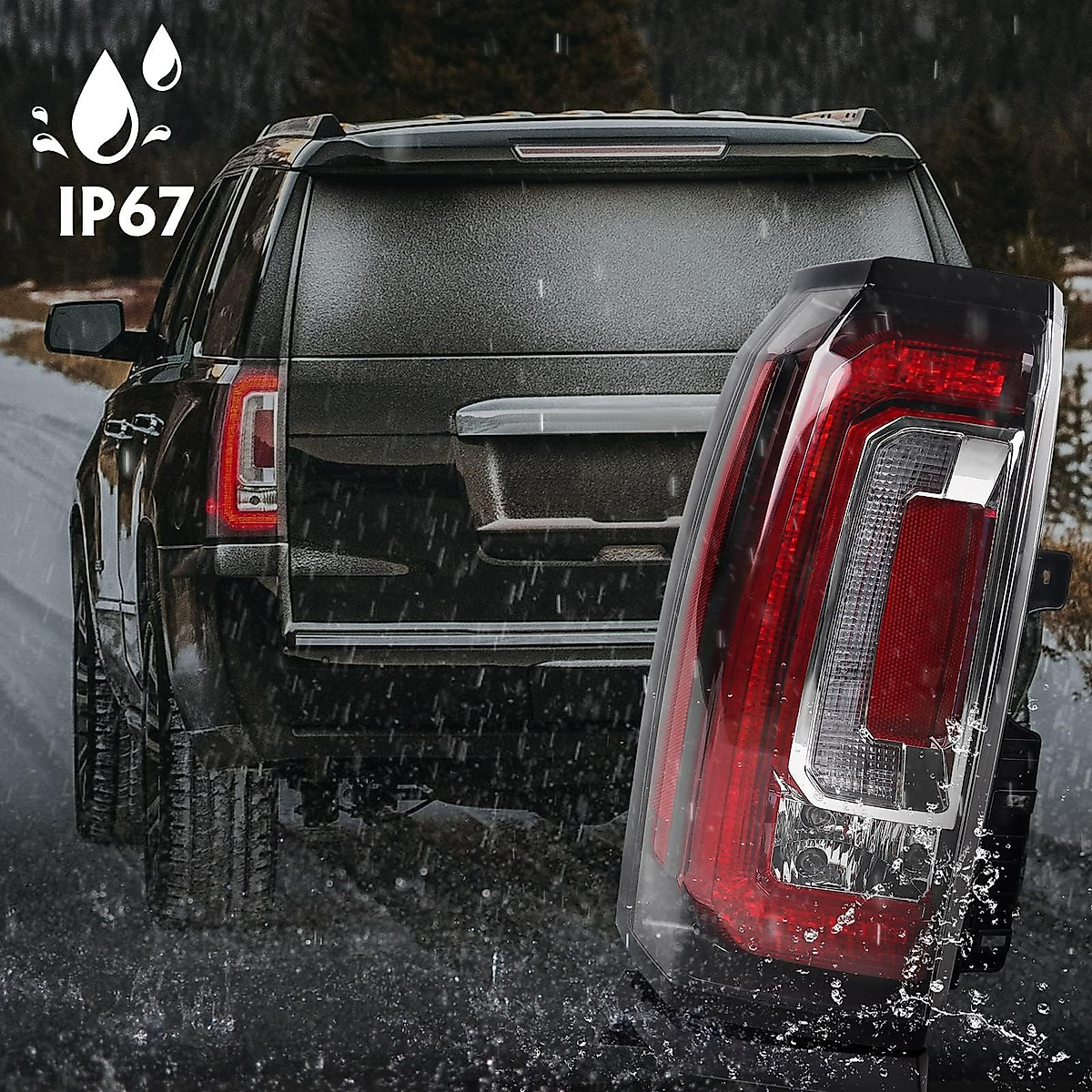 FIONE Taillight Assembly Compatible with 2015-2020 GMC YUKON Tail Light Replacement Rear Brake Lamp Left Driver Side LH 84536242 GM2800268