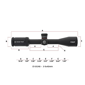 Crimson Trace Hardline 3-9x40mm Riflescope with SFP, BDC Reticle, Lightweight Solid Construction, Scope Caps and Lens Cloth for Hunting, Shooting and Outdoor