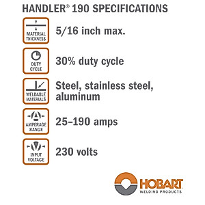 Hobart 500554 Handler 190 MIG Welder 230V