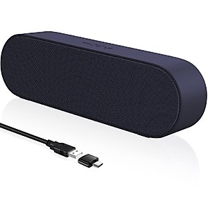 ABRRU USB Computer Speakers, PC Speakers for Desktop, Laptop Speakers with Crystal Clear Sound, Loud Volume, Volume Control and Mute Button(USB-C to USB Adapter Included) (Black)