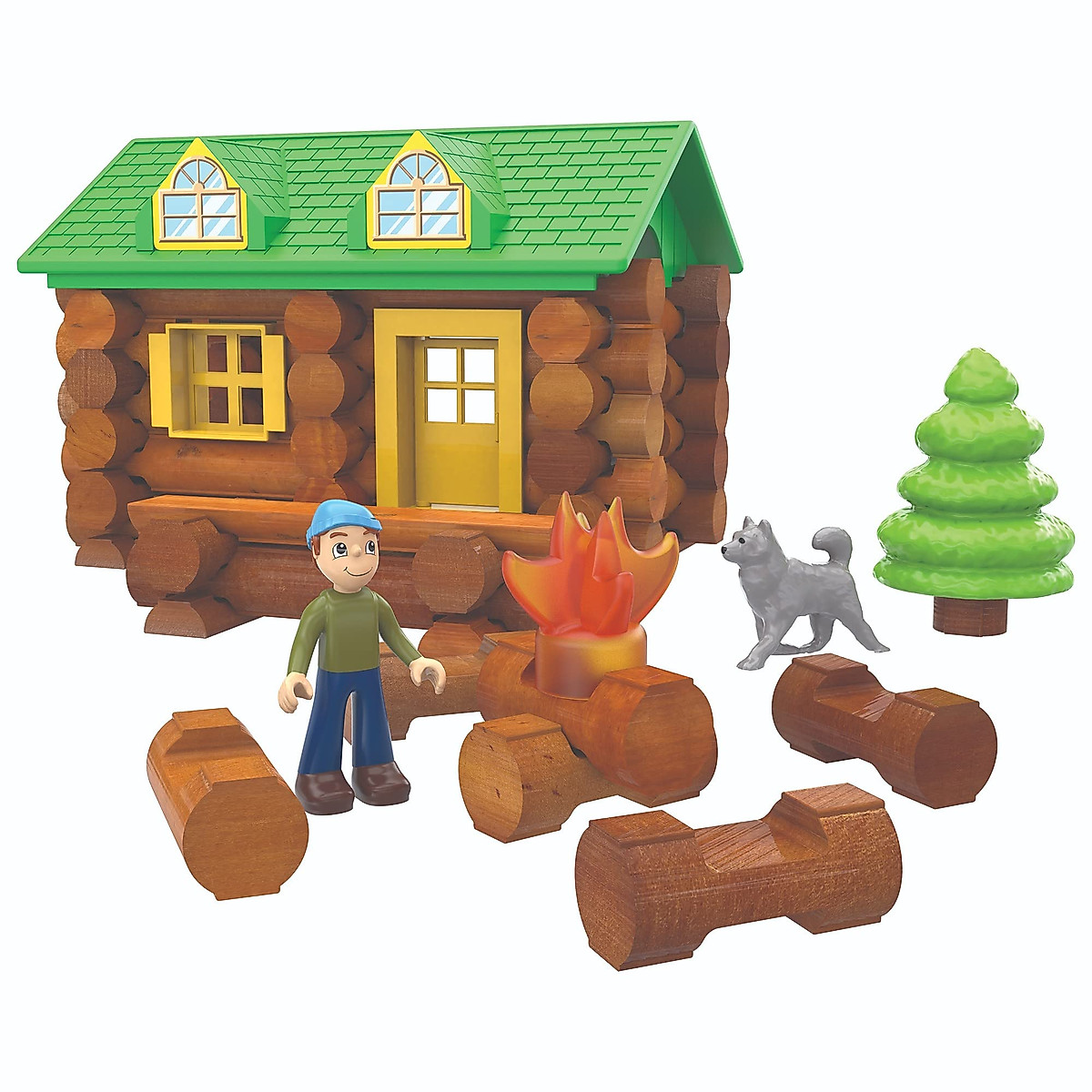 LINCOLN LOGS-On The Trail Building Set-59 Pieces-Real Wood Logs - Ages 3+ - Best Retro Building Gift Set for Boys/Girls-Creative Construction Engineering-Top Blocks Game Kit - Preschool Education Toy