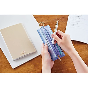 Kingjim EY2190 Full Pen Case Emily Flat Pen Case Blue Gray