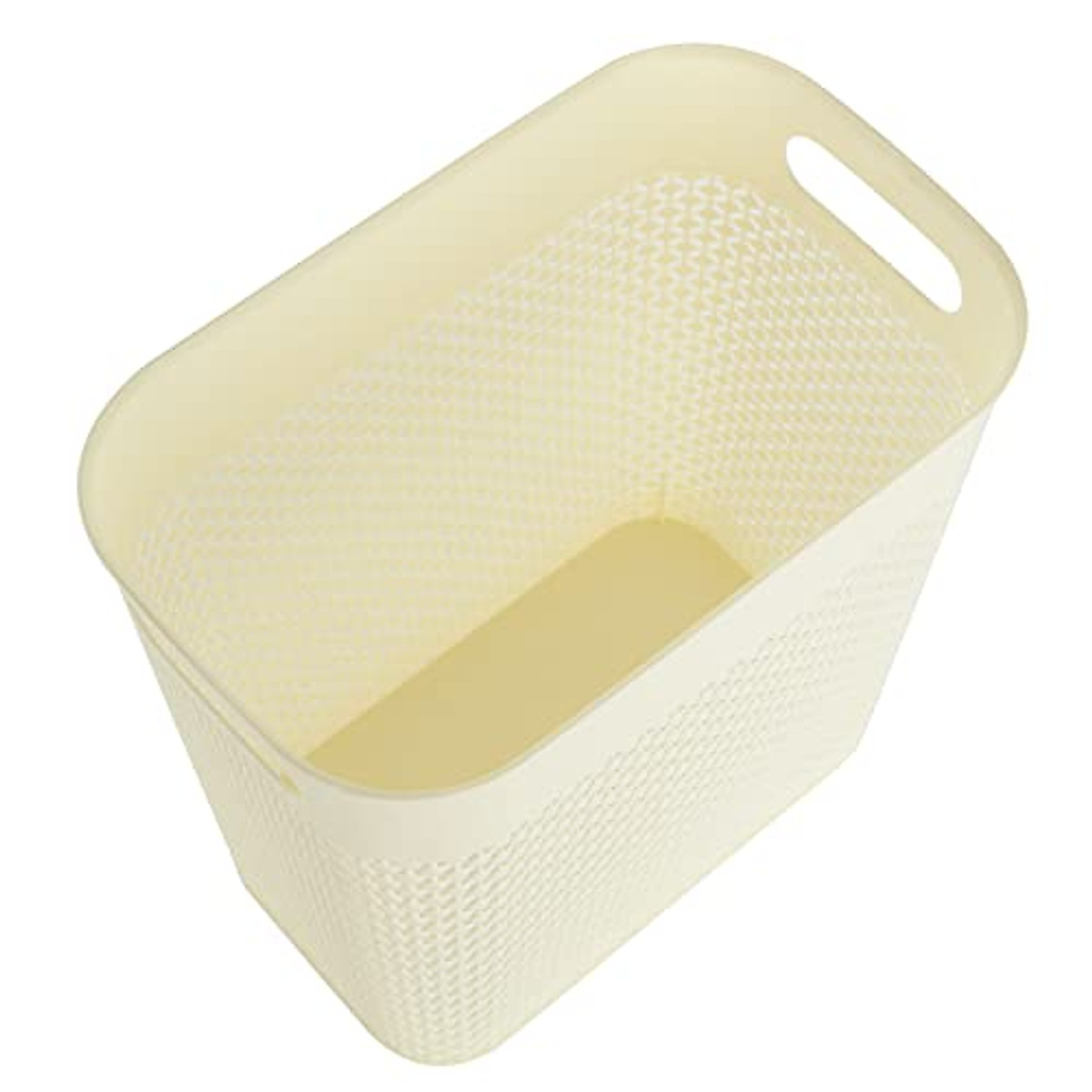 ZOFORTY 3 Pack Slim Plastic Trash Can Wastebasket, 3.5 Gallon Trashcan Garbage Bin with Handles, Rectangle Hollow Trash Bin Waste Basket for Office Bathroom Bedroom Home Kitchen Dorm - 10” High