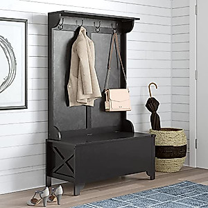 Linon Home Decor Anna Hall Tree-Wide Bench, Black