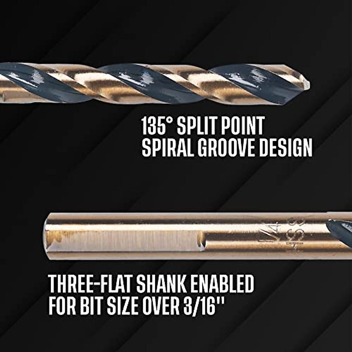 SOMADA 14-Piece Cobalt Drill Bit Set for Plastic, Wood, and Metal, M35 High-Speed Steel Twist Jobber Length Bits Sizes from 1/16" to 3/8" with Indexed Storage Case