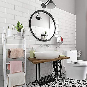 Honest Blanket Ladder Wooden Decorative, Rustic Blanket Ladder,Farmhouse Blanket Holder Rack, Wall Leaning Ladders, Ladder Shelf Stand,White