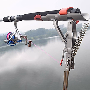 Multifunctional Rod Holders for Shore Fishing Full Stainless Steel Automatic Spring Fishing Rods Holders Adjustable Sensitivity Folding Fishing Tools Beach Fishing Rod Holder