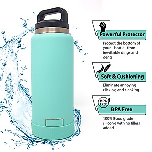 One MissionX Protective Silicone Boot Sleeve Compatible with YETI 46oz 36oz 26oz 18oz 12oz Water Bottles, Anti-Slip Bottom Cover, BPA FREE (Black, Fits 36 oz Bottle)