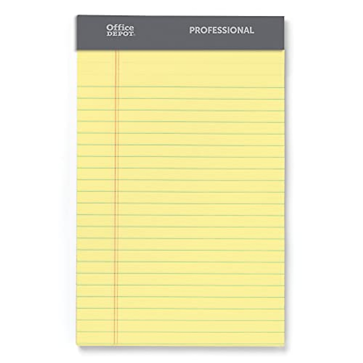 Office Depot® Brand Professional Perforated Pads, 5" x 8", Narrow Ruled, 50 Sheets Per Pad, Canary, Pack Of 8 Pads