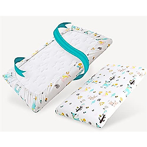 Liveinu Crib Mattress Cover Stretchy Fitted Sheet Portable Mini Crib Sheets,Convertible Playard Mattress Cover Toddler Crib Mattress Protector for Girls Boys 70x39x2 inches Cars
