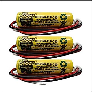 3PC Lithonia ELB-CS01, EXR EL 122 C4T Replacement Battery