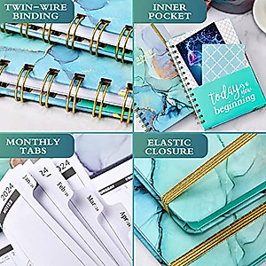 Monthly Planner 2023-2026 - 3 Year Monthly Planner 2023-2026 with Monthly Tabs, Jul. 2023 - Jun. 2026, 6.3" x 8.4", 2023-2026 Monthly Calendar with Flexible Cover, 27 Note Pages & Tabs, Inner Pocket - Green