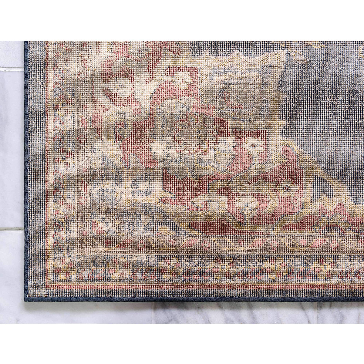 Unique Loom Utopia Collection Traditional Classic Vintage Inspired Area Rug with Warm Hues, 2 ft 2 in x 3 ft, Navy Blue/Burgundy