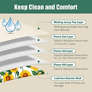 Langsprit Washable Female Dog Diapers (3 Pack) - Reusable Dog Diapers for Female Dogs - Highly Absorbent Dog Diapers for Dogs in Period XL