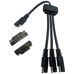 Sunway Solar Panel Connectors,Extension Cable Connect 3 Solar Panels to 12V Battery with Two SAE Polarity Reverse Adapters for 12Volt Solar Charger,Solar Maintainer and Solar Charging Kits
