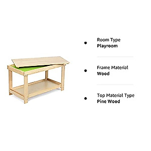 Costzon 2 in 1 Kids Activity Table w/Storage, Patented Building Block Table w/Board for Bricks Crafts Arts Draw, Children Solid Wood Play Table Desk for Preschool Toddler Boy & Girl Gift, Natural