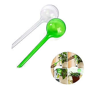 Warmshine 6 Pcs Garden Watering Globes Automatic Watering Globes Plant Self Watering Bulb Waterer Automatic Watering System,13cmx5cm/5.12inchx1.97inch (White&Green)