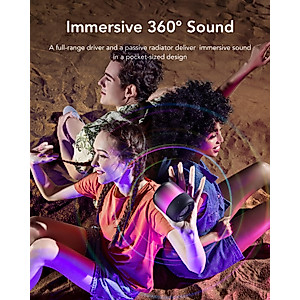 Soundcore Glow Mini Portable Speaker, Bluetooth Speaker with 360° Sound, Light Show, 12H Battery, Customizable EQ and Light, IP67 Waterproof and Dustproof, for Camping, Home, and Beach Parties