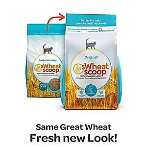 sWheat Scoop Natural Wheat Cat Litter, Original, Fast Clumping with Odor Neutralizing Enzymes, 25 Pound Bag