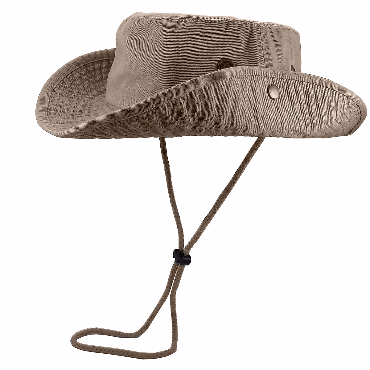 Gelante 100% Cotton Stone-Washed Adjustable Bucket Safari Boonie Sun Hats.1910-1PC Khaki S/M