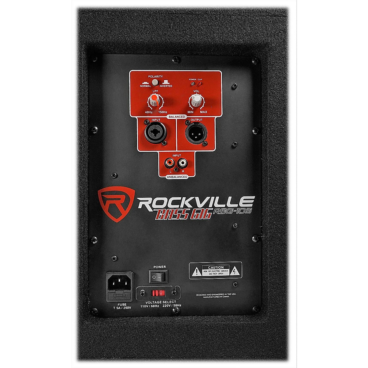 Rockville Bass Gig Active Powered PA Subwoofer DJ/Pro 1200 Watt, 10 inch (RBG10S), Black