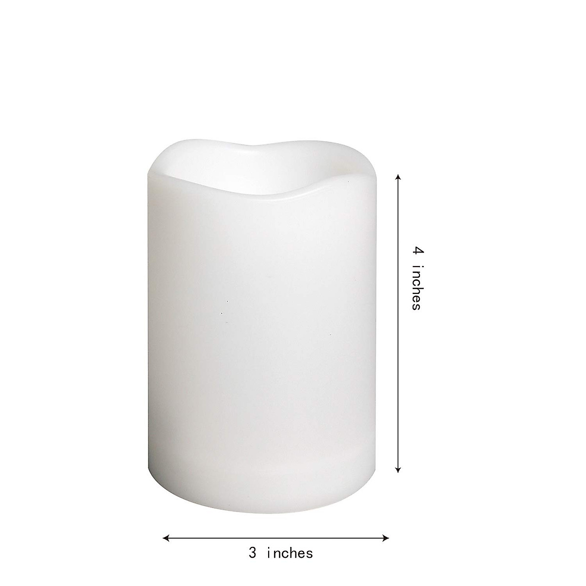 Waterproof Battery Operated LED Pillar Candle Outdoor Flameless Flickering Plastic Resin Electric Light with Timer for Birthday Baby Party Wedding Decoration Patio Garden Home Decor 3x4 Inches