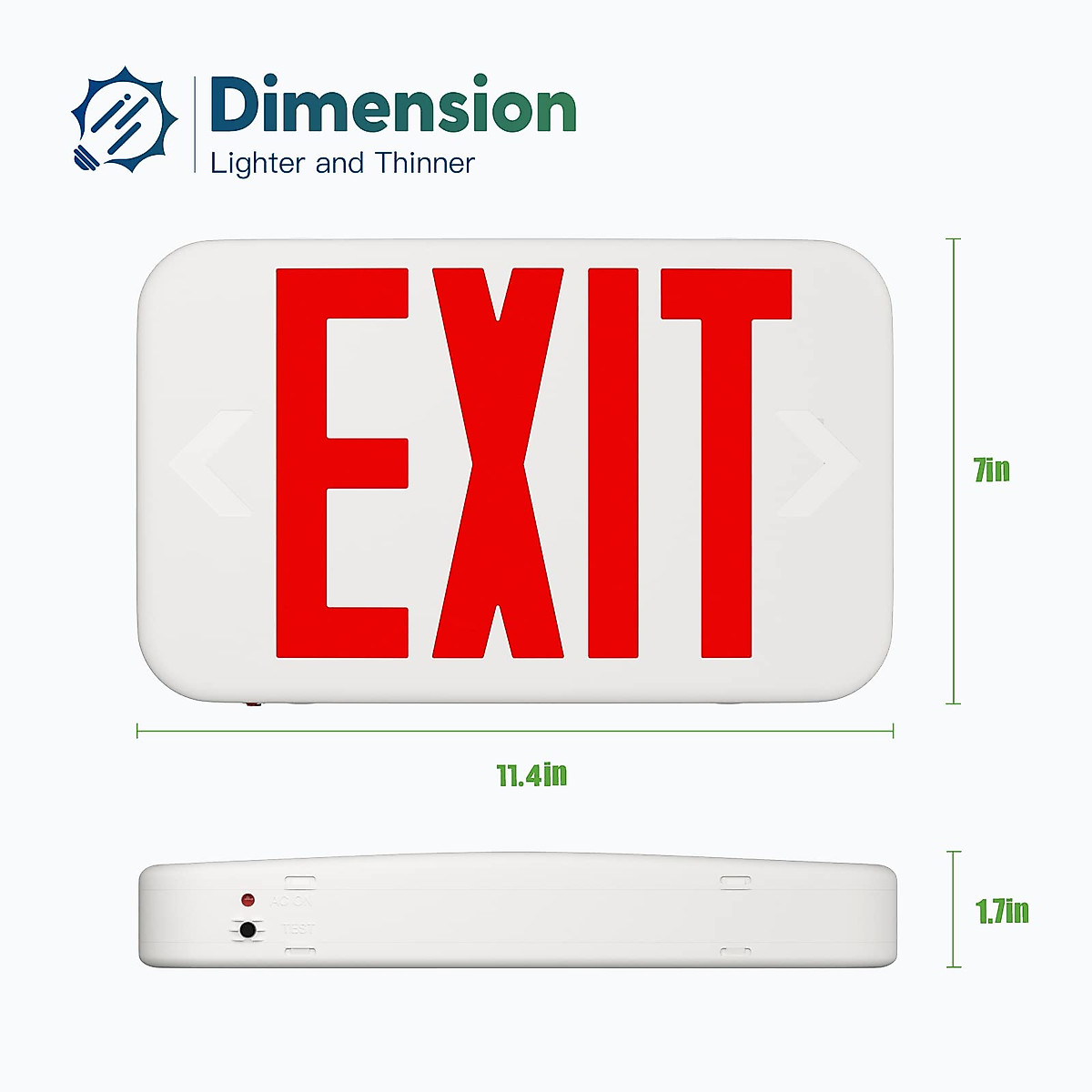 FREELICHT 6 Pack Red Double-Sided LED Exit Sign with Battery Backup,Exit Sign for Business,Easy to Install,UL Certified,AC 120/277V