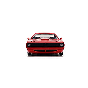 Jada Toys Big Time Muscle 1:24 1973 Plymouth Barracuda Die-cast Car Red/Black, Toys for Kids and Adults
