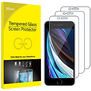 JETech Screen Protector for iPhone SE 3/2 (2022/2020 Edition), 4.7-Inch, Tempered Glass Film, 3-Pack