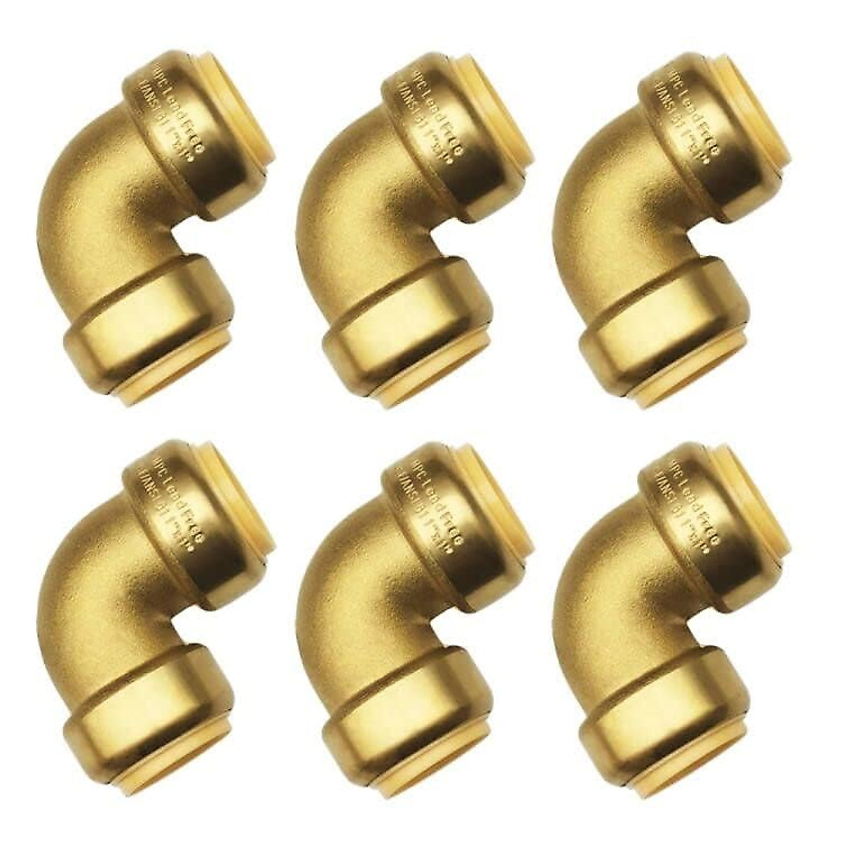 HQMPC Pex Fitting 1" Inch Push Fit Elbow 90-Degree -PEX Fitting 90 Degree Elbow Push-to-Connect Plumbing Fitting for Copper, PEX, CPVC (6 Sets, 1")