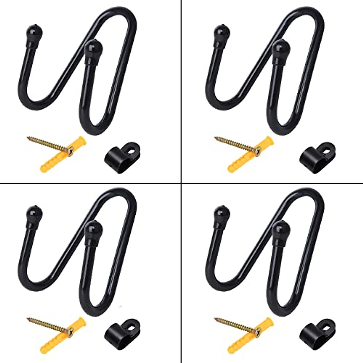 LEVOSHUA 4 Pack Cowboy Hat Rack Wall Mount Cowboy Hat Holder Hat Hanger Hat Storage Organizer