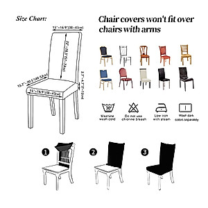 CUXWEOT Red Christmas Cute Candy Cane Chair Cover Stretch Removable Washable Dining Chair Anti-dust Seat Slipcover for Party Kitchen Protector (Set of 6)