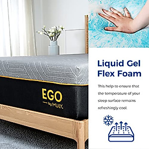 EGO Copper Queen Memory Foam Mattress 12 Inch, Copper Gel Infused Mattress Bed in A Box CertiPUR-US Certified Made in USA, Medium Plush, Darkgray
