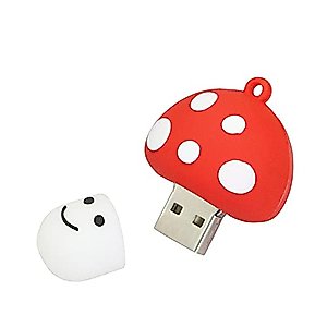 16GB Mushroom Shape USB Flash Drive USB Drive USB Stick USB Flash Disk USB Disk Thumb Drive Pen Drive U Disk PenDrive Memory Stick External Storage Flash Memory USB Storage USB 2.0 Stick (Red)