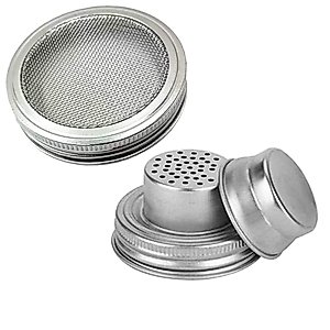 Mason Jar Canning Sealing Shaker Strainer Lid 316 Stainless Steel Wide Mouth Sprouting Lids Screen Mesh Strainer Lid for Salad Sprouts Alfalfa Broccoli Seeds Sprouter Kit Rust-Proof