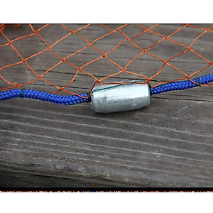 Hand-Made Fishing Cast Net Tire Wire Material Fishing Throw Net Bait Trap 10Ft/11Ft/13Ft Height, Mesh Size 1 Inch with Environmental-Friendly Material Sinker
