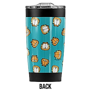 Logovision Garfield Faces Pattern Stainless Steel 20 oz Travel Tumbler, Vacuum Insulated & Double Wall with Leakproof Sliding Lid